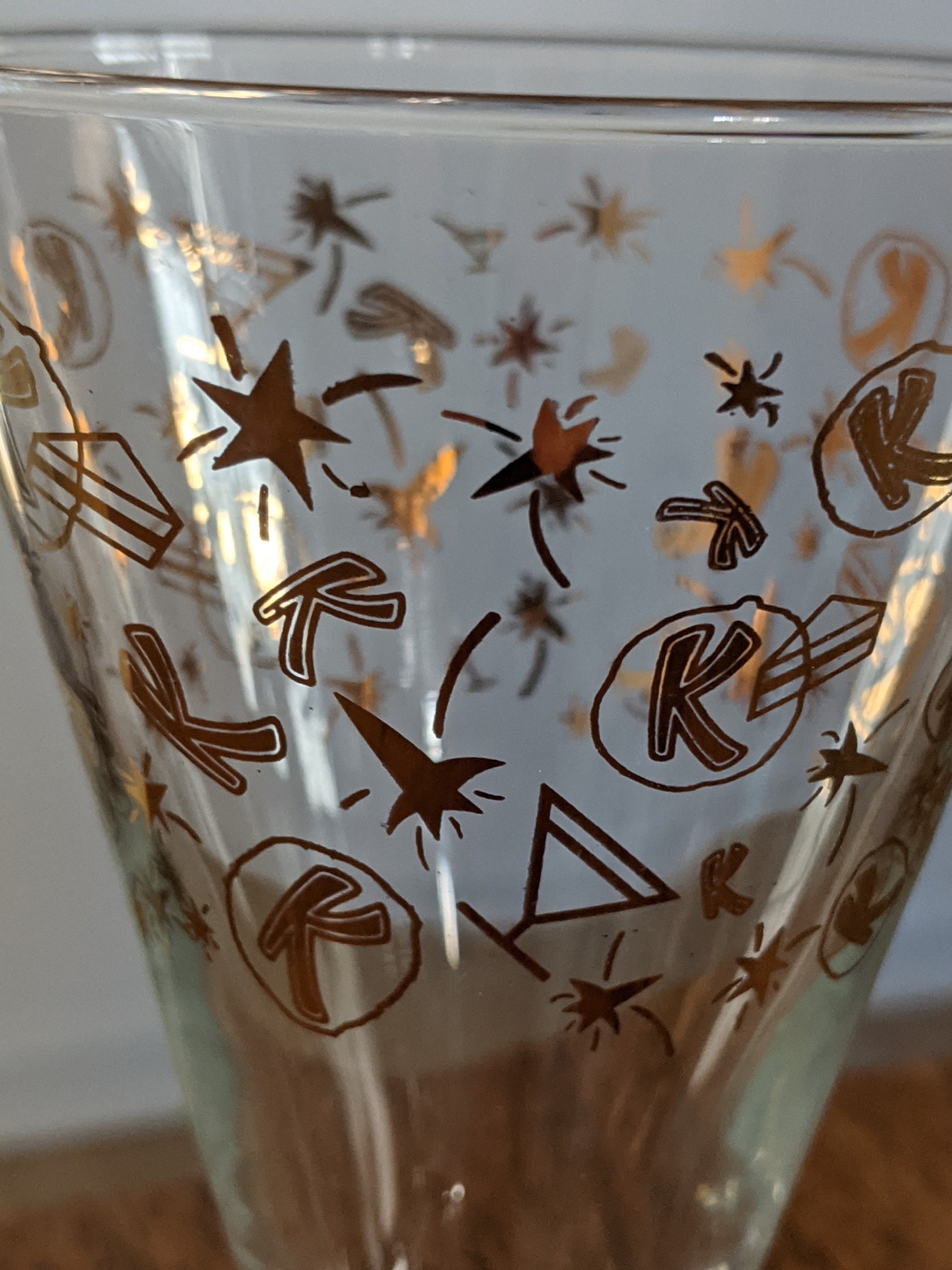 Kahlua Gold Confetti Cocktail Glasses, Vintage, Set of 4, Dessert ...