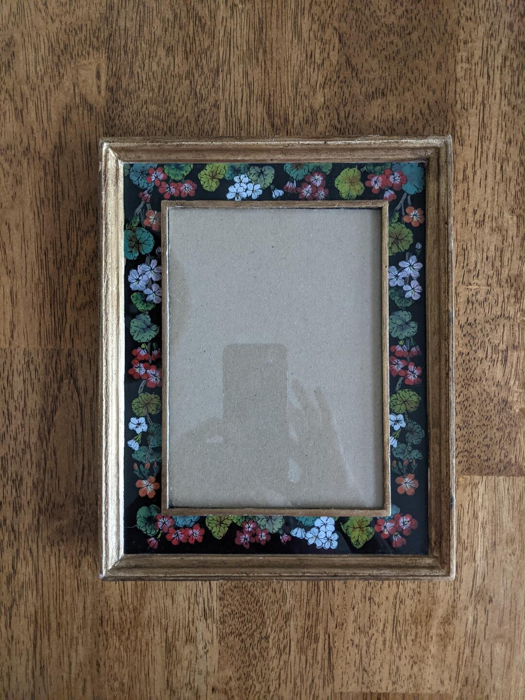 Hand Painted Floral Frame, Robert M Weiss, Vintage, Reverse Glass ...
