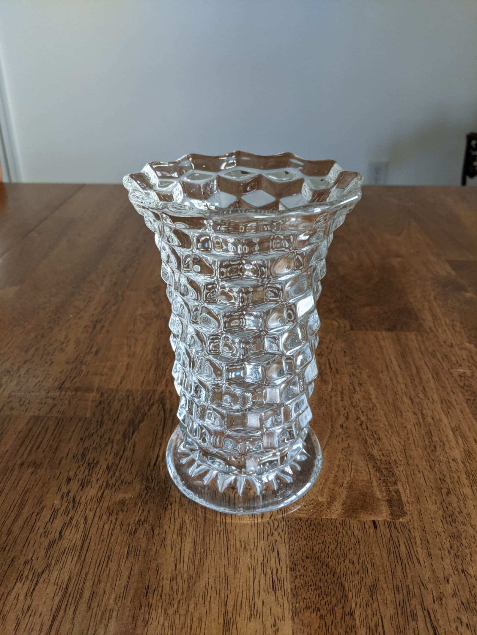 Cubist Glass Vase, Vintage, Mid Century Tumbling Cube Glass Vase With ...