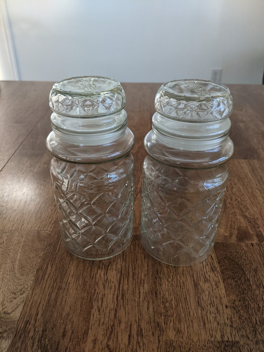 Planters Peanut Glass Jars, Set of 2, Vintage, 1984, Peanuts Jars With ...