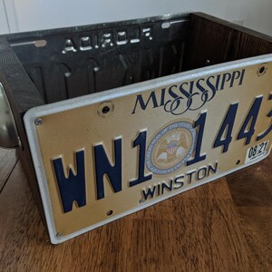 Recycled License Plate Box, Storage Box, Decorative Bin, Bar/kitchen ...