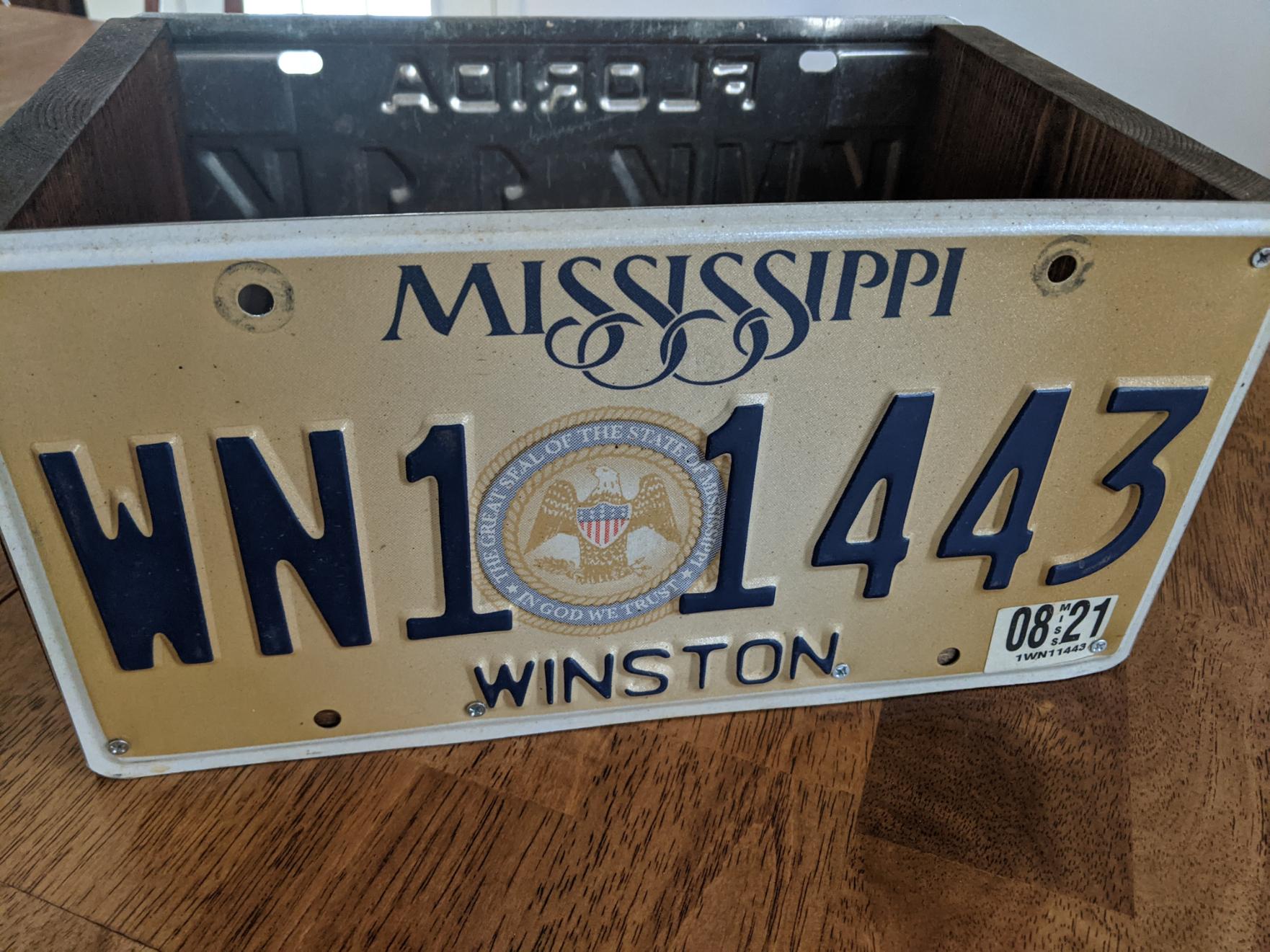 Recycled License Plate Box, Storage Box, Decorative Bin, Bar/kitchen ...