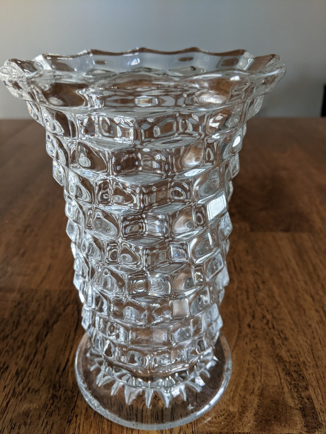 Cubist Glass Vase, Vintage, Mid Century Tumbling Cube Glass Vase With ...