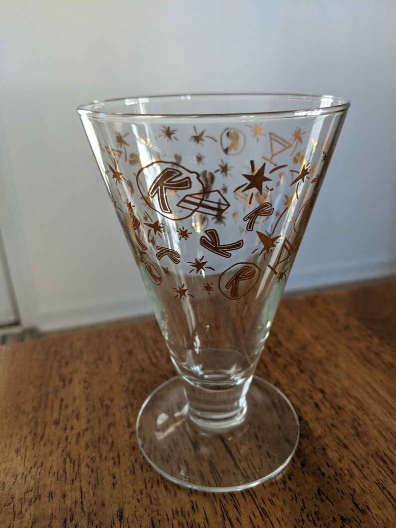 Kahlua Gold Confetti Cocktail Glasses, Vintage, Set of 4, Dessert ...