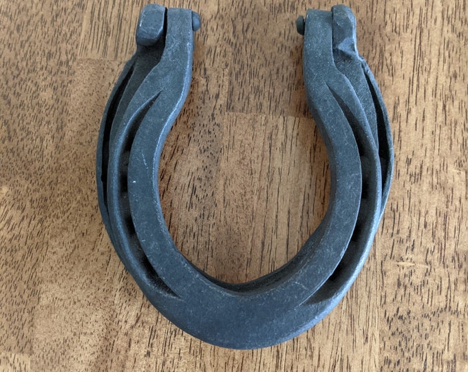 Hand Forged Black Iron Horseshoe Door Knocker, Vintage, Front Door ...