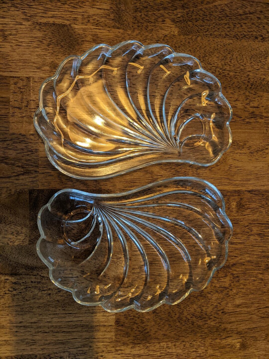 Glass Seashell Snack Plates, Set of 2, Vintage, Elegant Snacking ...