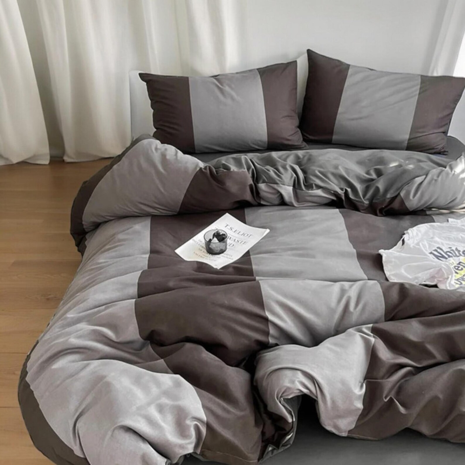 Stripe Elegant Bedding,duvet Set, Zipper Bedding, Farmhouse Chic Bed ...