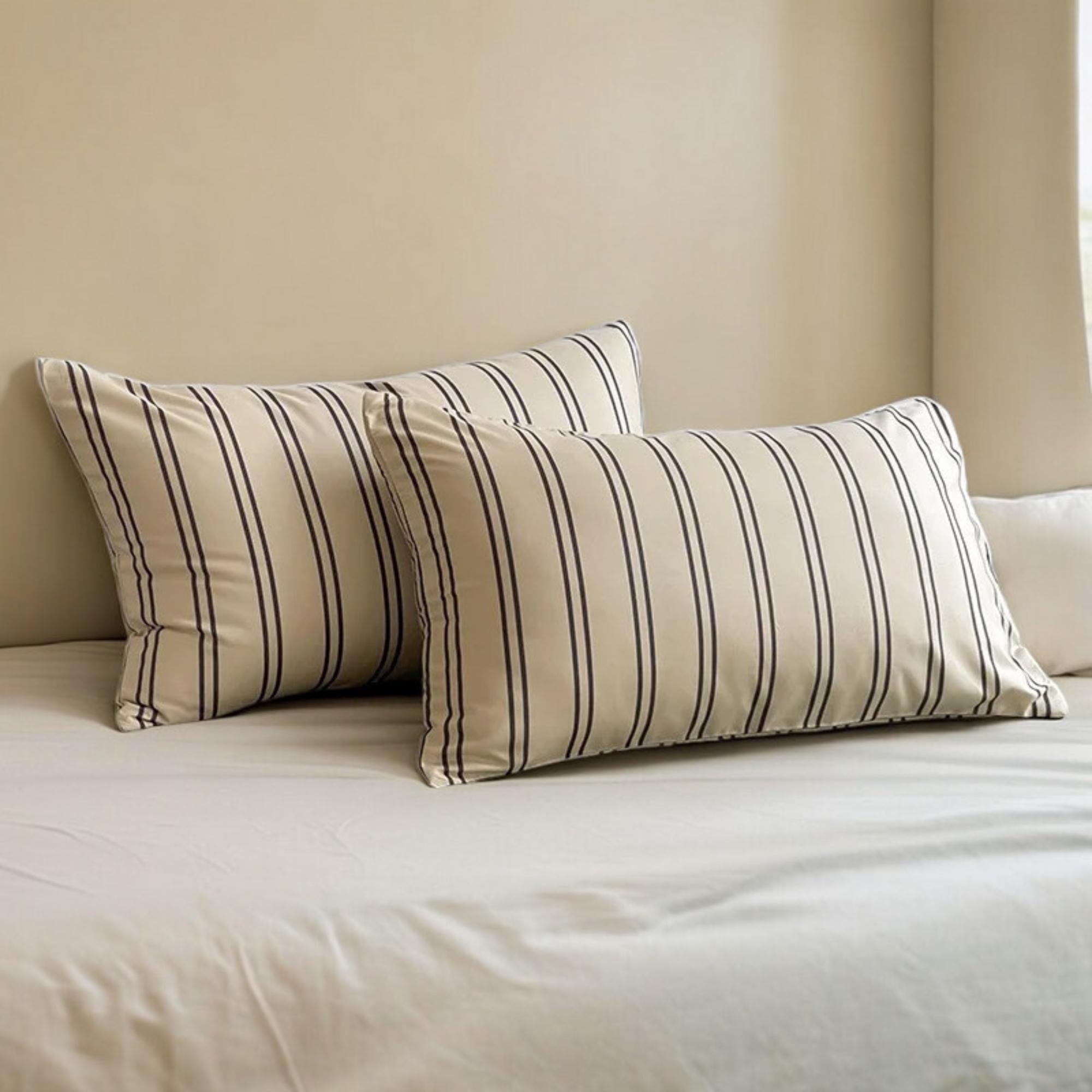 Stripe Elegant Bedding,duvet Set, Zipper Bedding, Farmhouse Chic Bed ...