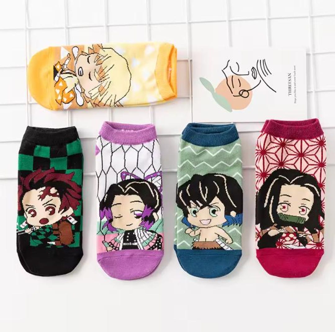 Demon Slayer Kimetsu No Yaiba Sock Set of 5 - Etsy