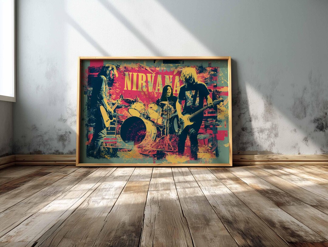 Grunge Nirvana Concert Poster | Vintage Color Palette Digital Art ...
