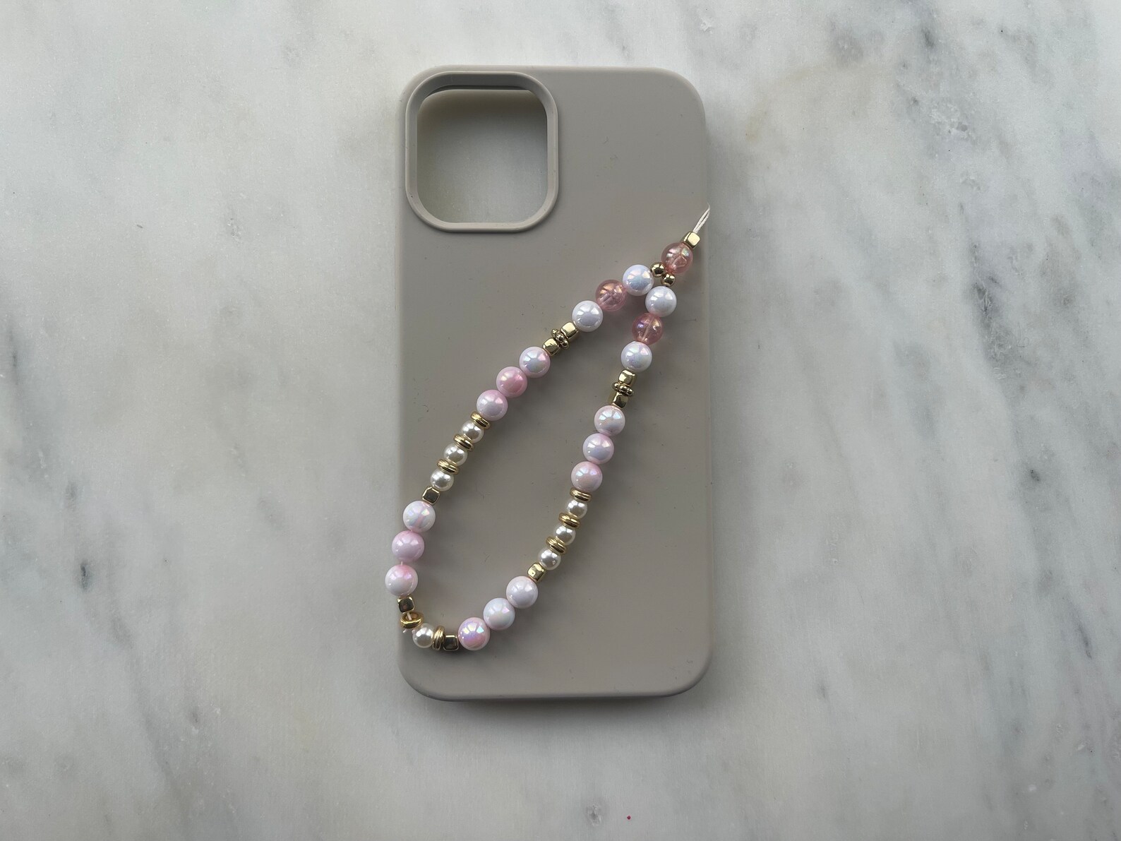 Baby Pink & Pearl Phone Charm Phone Strap Bead Phone Charm - Etsy