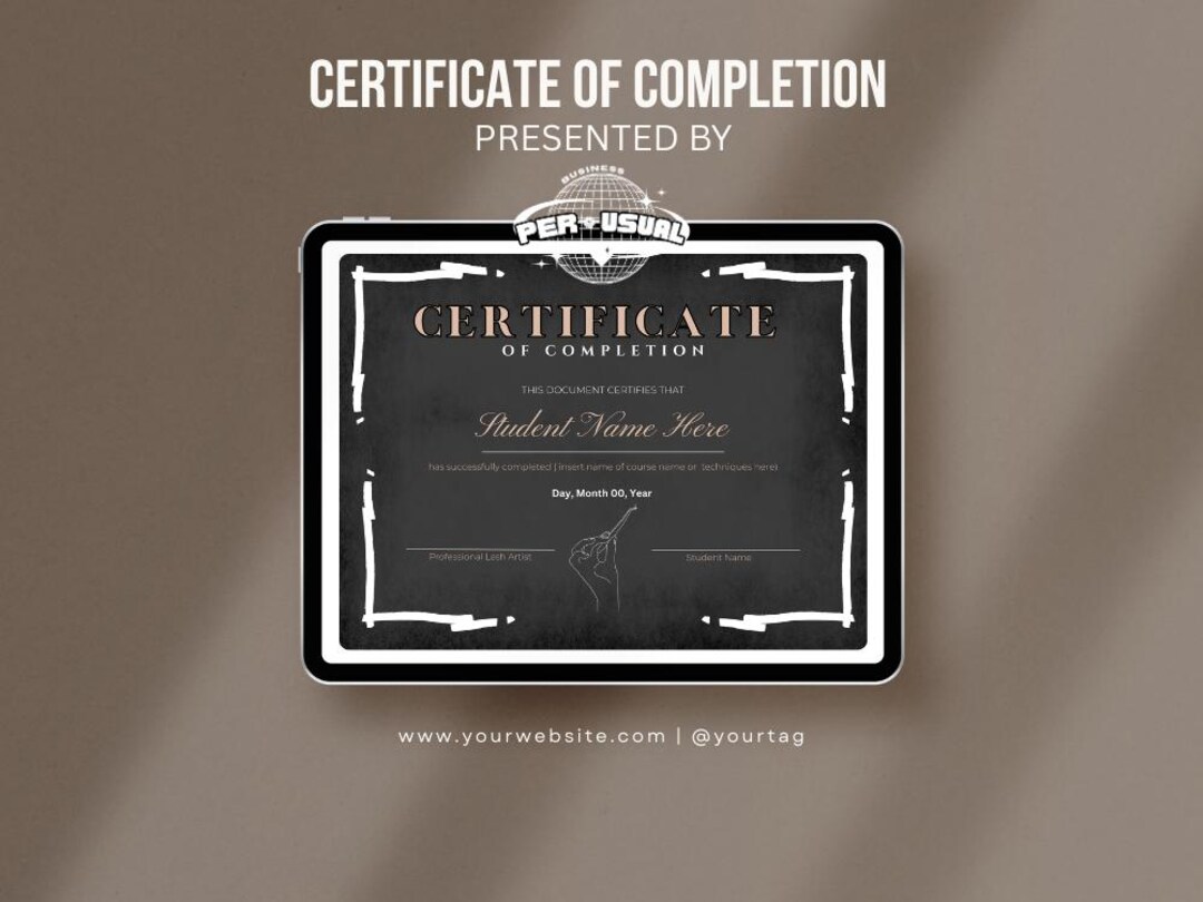 Editable Lash Certificate Template – Canva Design for Lash Techs - Etsy