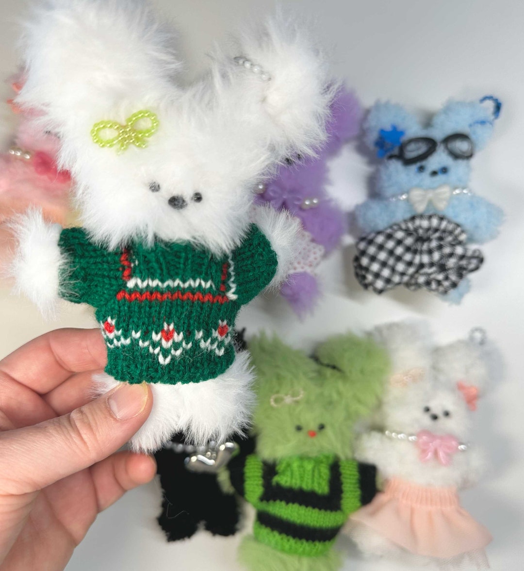 Handmade Korean Cute Moru Doll Pipe Cleaner Plush Keyring One and Only ...