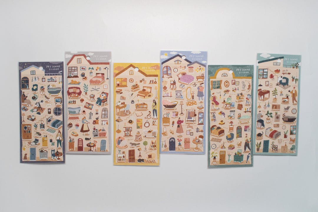 Japanese Planner Stickers 6 Types MIND WAVE My Home Themed Relax Rainy ...