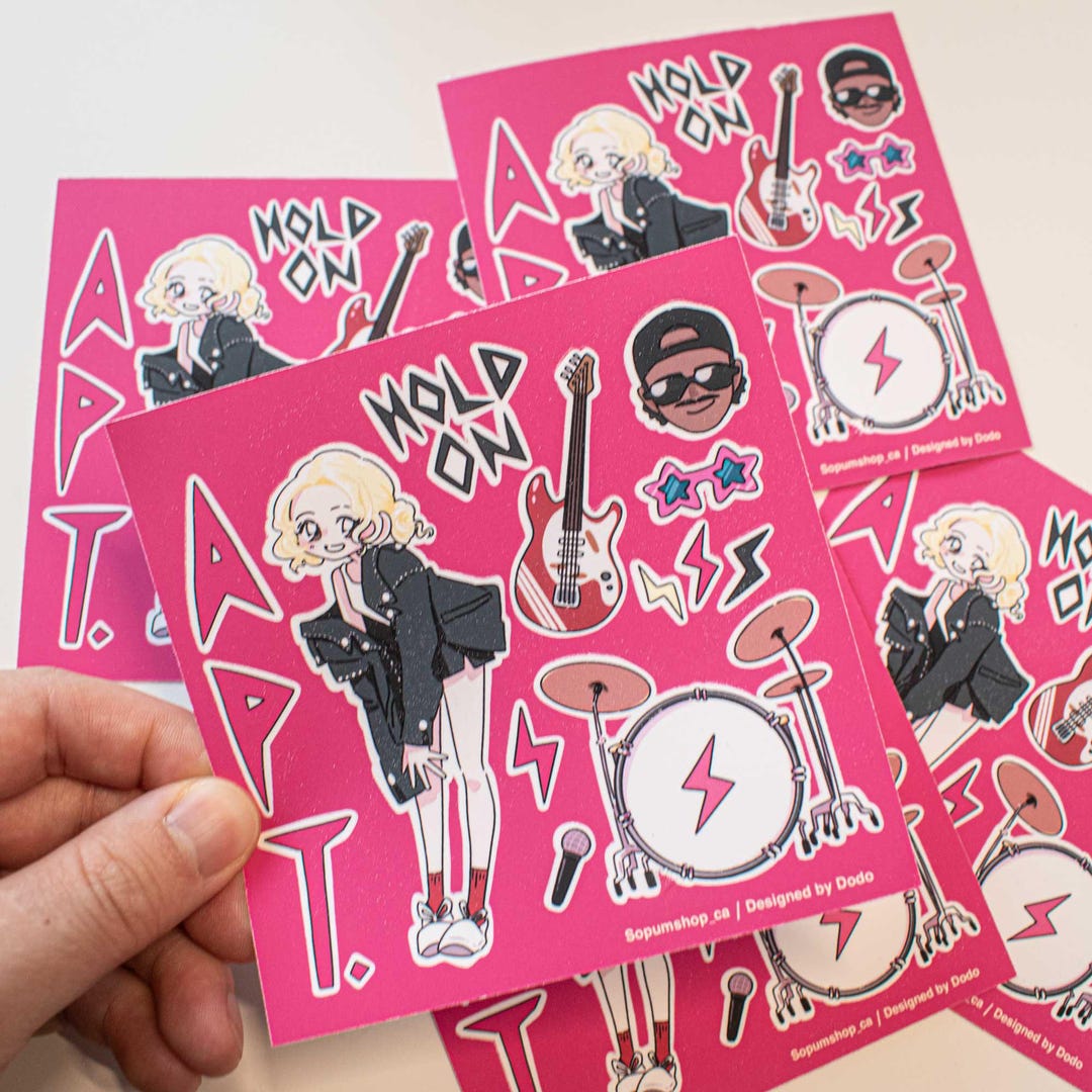 Rosé APT Themed Sticker Sheet: Kpop Music Illustration - Etsy