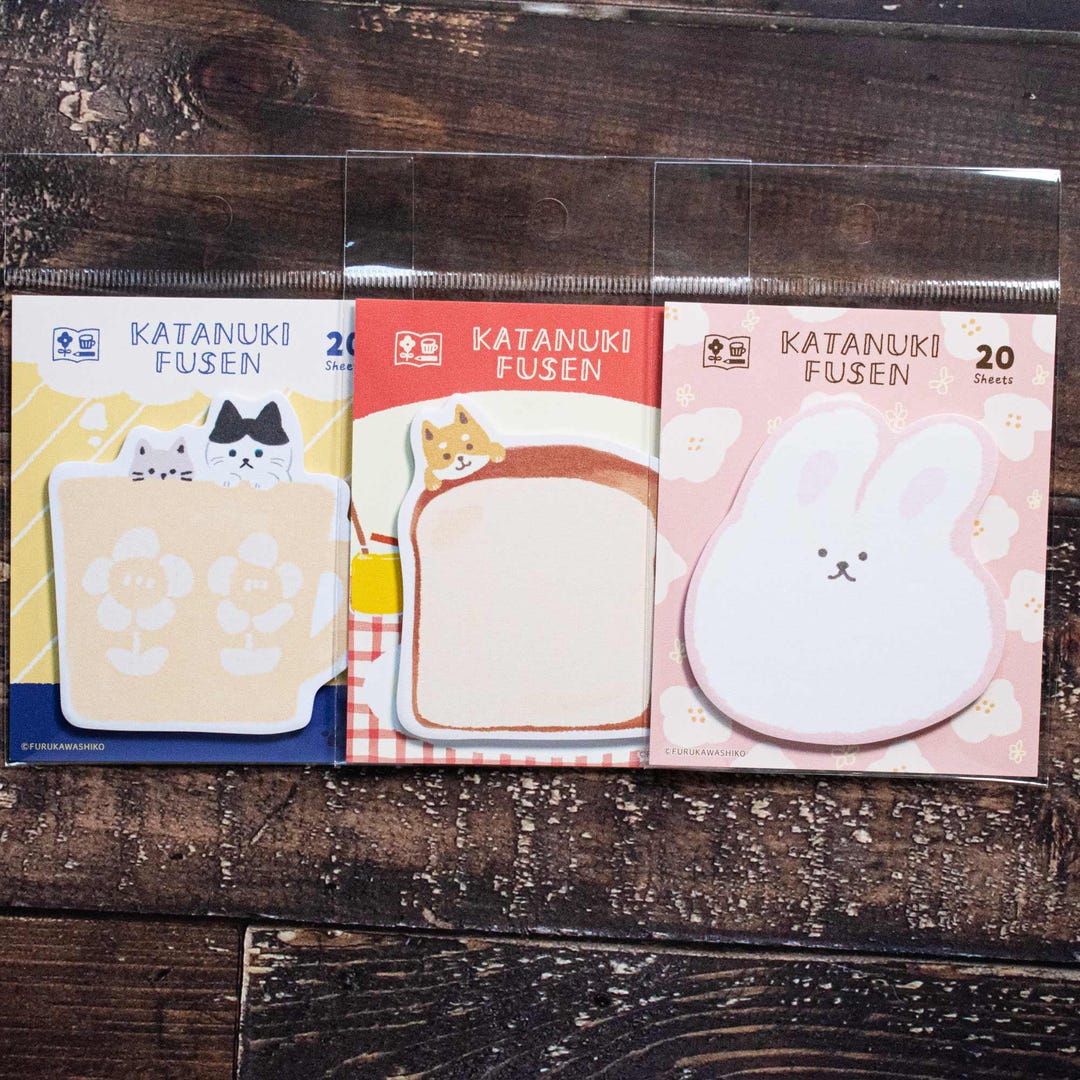 3 Types Kawaii Sticky Notes 20 Sheets | Furukawashiko | Rabbit, Dog ...