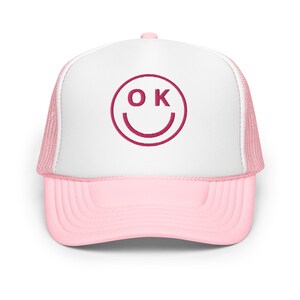 Smiley OK State in Pink Foam Trucker Hat - Etsy