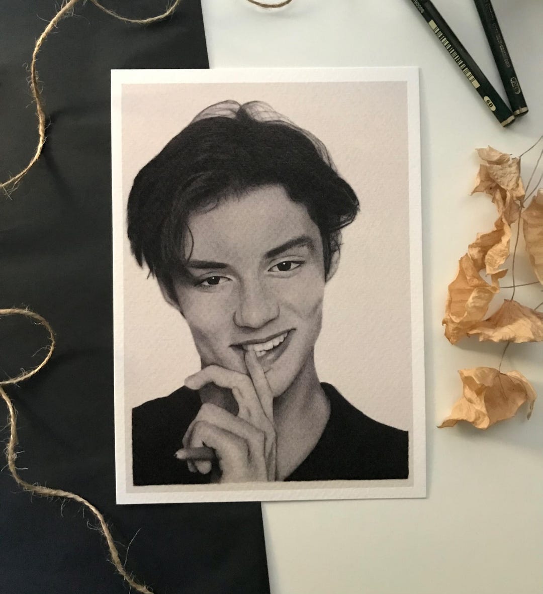 Louis Partridge Drawing A5 Print - Etsy