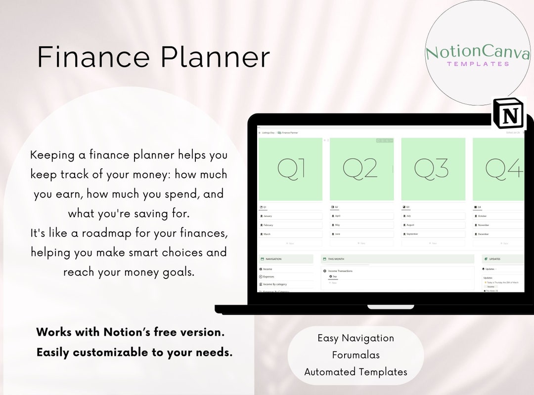 Ultimate Notion Finance Template I Finance Tracker Notion Template ...