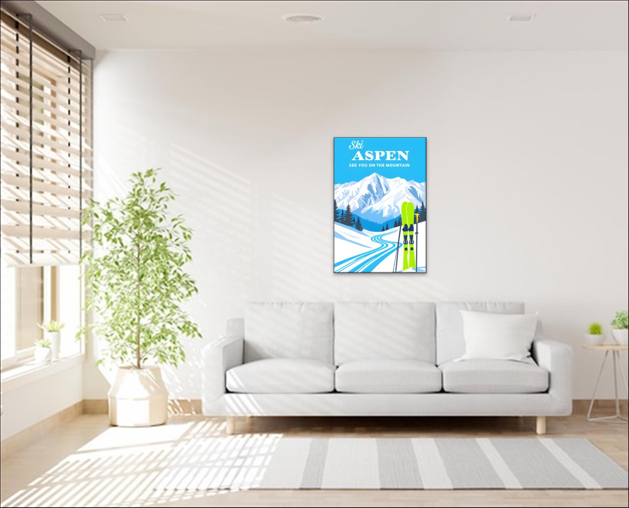 Surreal Ski Resort Digital Art Featuring Mosaic & Vintage Aspen ...