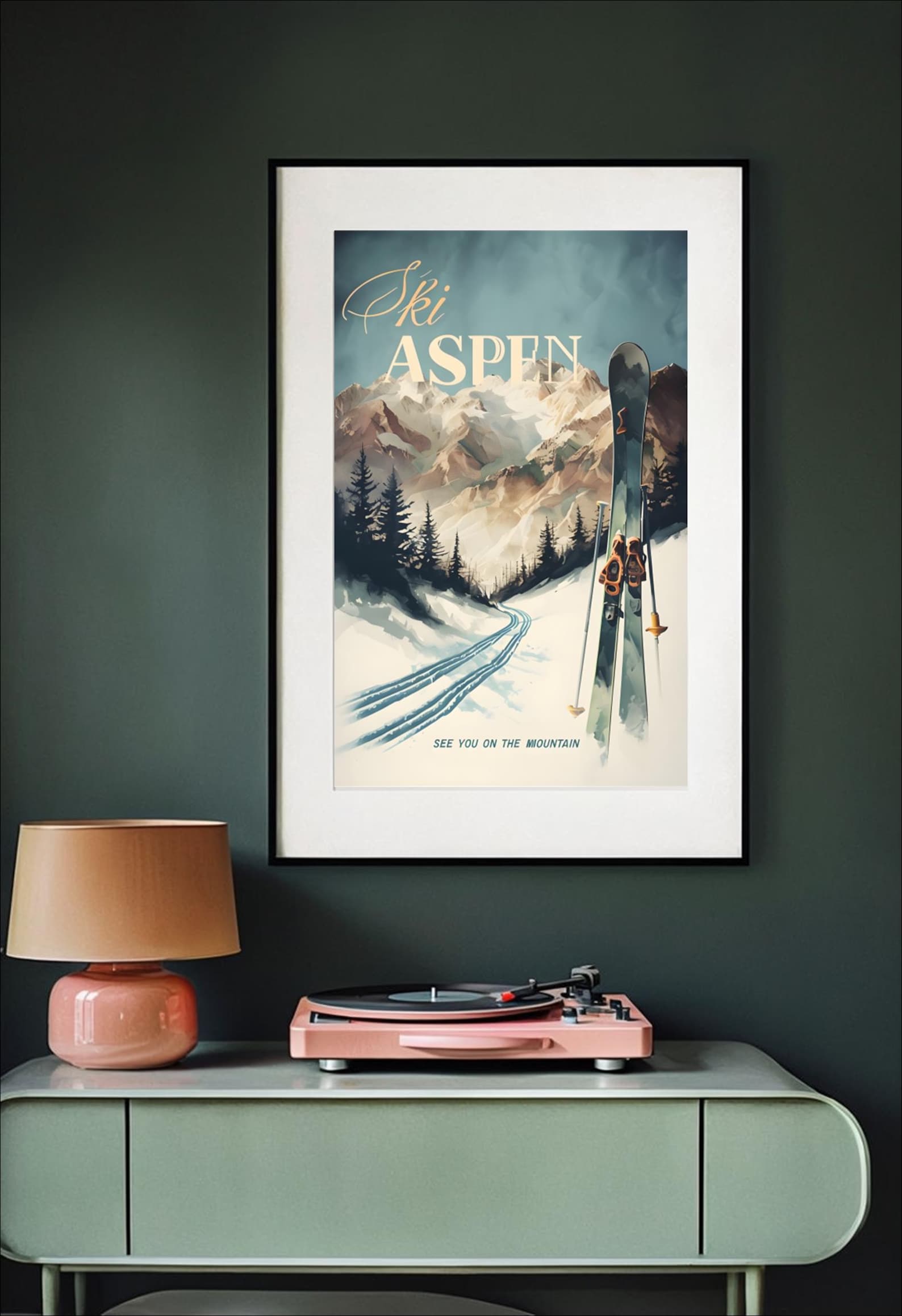 Surreal Ski Resort Digital Art Featuring Mosaic & Vintage Aspen ...
