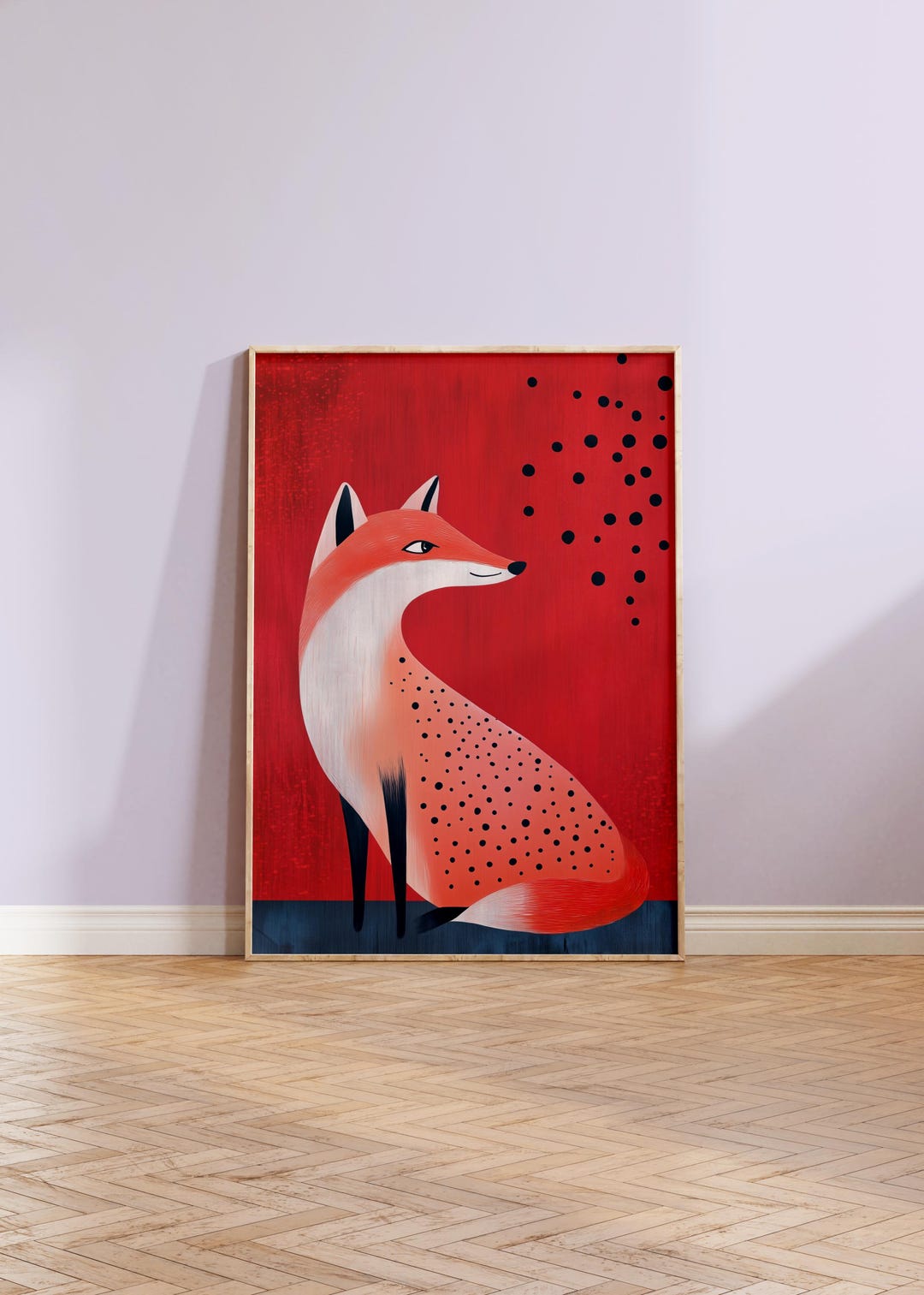 Red Fox Print, Abstract Fox Wall Art, Colorful Fox Printable Poster ...