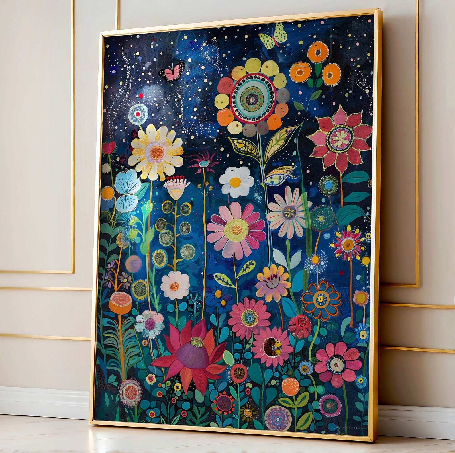 Abstract Vibrant Wall Art, Maximalist Print, Floral Modern Art ...