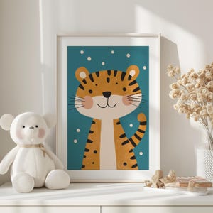 Nursery Tiger Wall Art, Cute Tiger Print, Colorful Tiger Printable ...