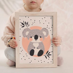 Nursery Koala Wall Art, Cute Koala Print, Colorful Koala Printable ...