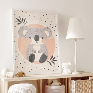 Nursery Koala Wall Art, Cute Koala Print, Colorful Koala Printable ...