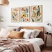 Flowers Boho Abstract Print Set of 3, Floral Wall Art, Boho Art Print ...