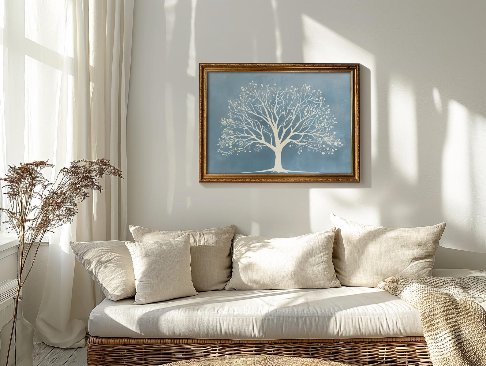 Winter Tree Art Print, Abstract Nature Paintings, Simple Bright Tree ...