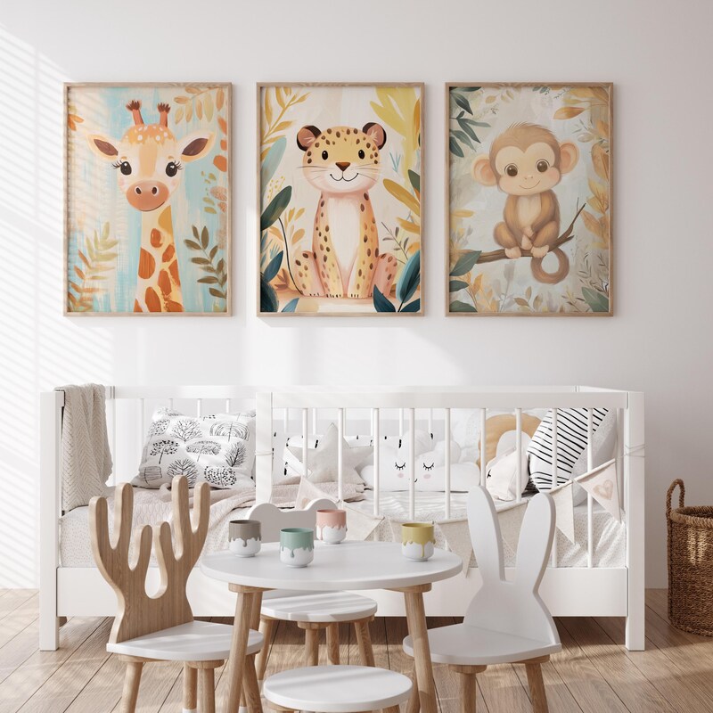 Triptych Animal Art - Etsy