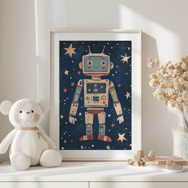 Robot Poster - Etsy