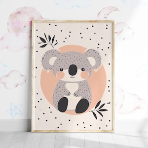 Nursery Koala Wall Art, Cute Koala Print, Colorful Koala Printable ...