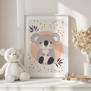 Nursery Koala Wall Art, Cute Koala Print, Colorful Koala Printable ...