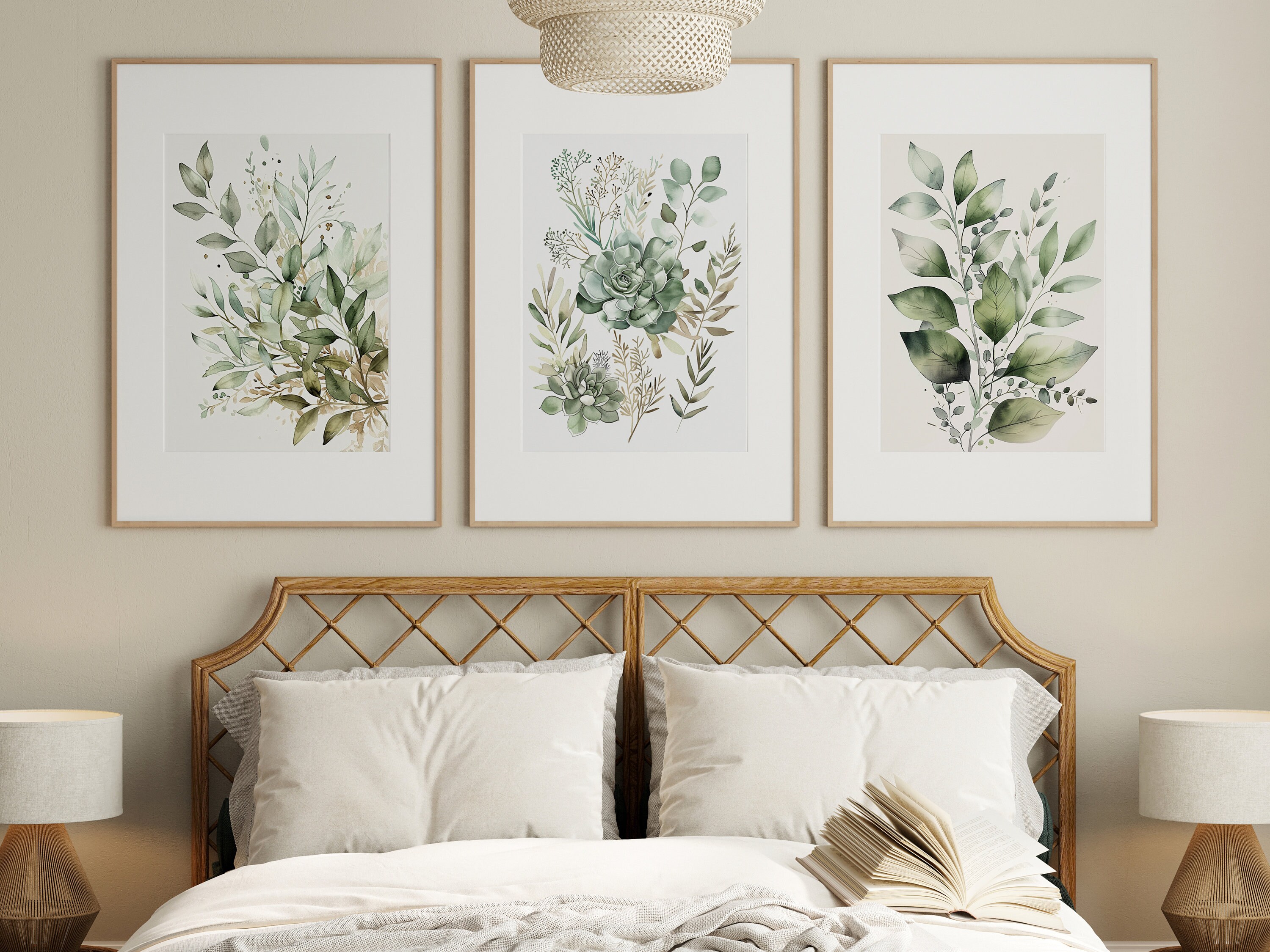 Watercolor Botanical Print, Sage Green, Wild Flowers Art, Boho Floral ...