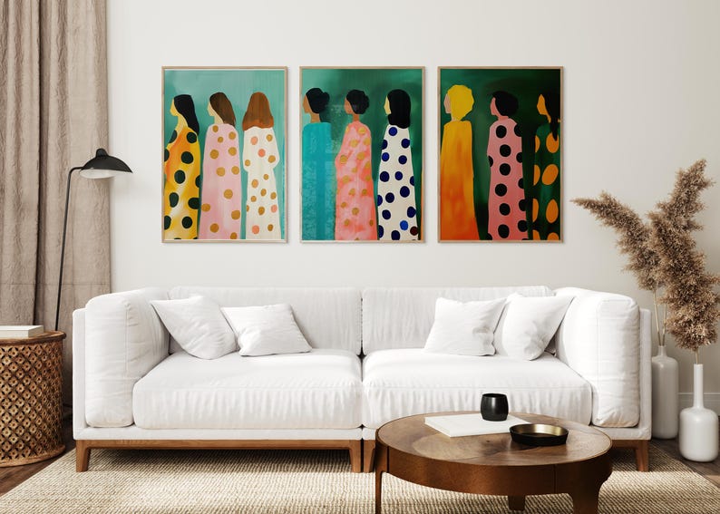 Modern Woman Art Print Set, Colorful Abstract Female Posters (digital ...
