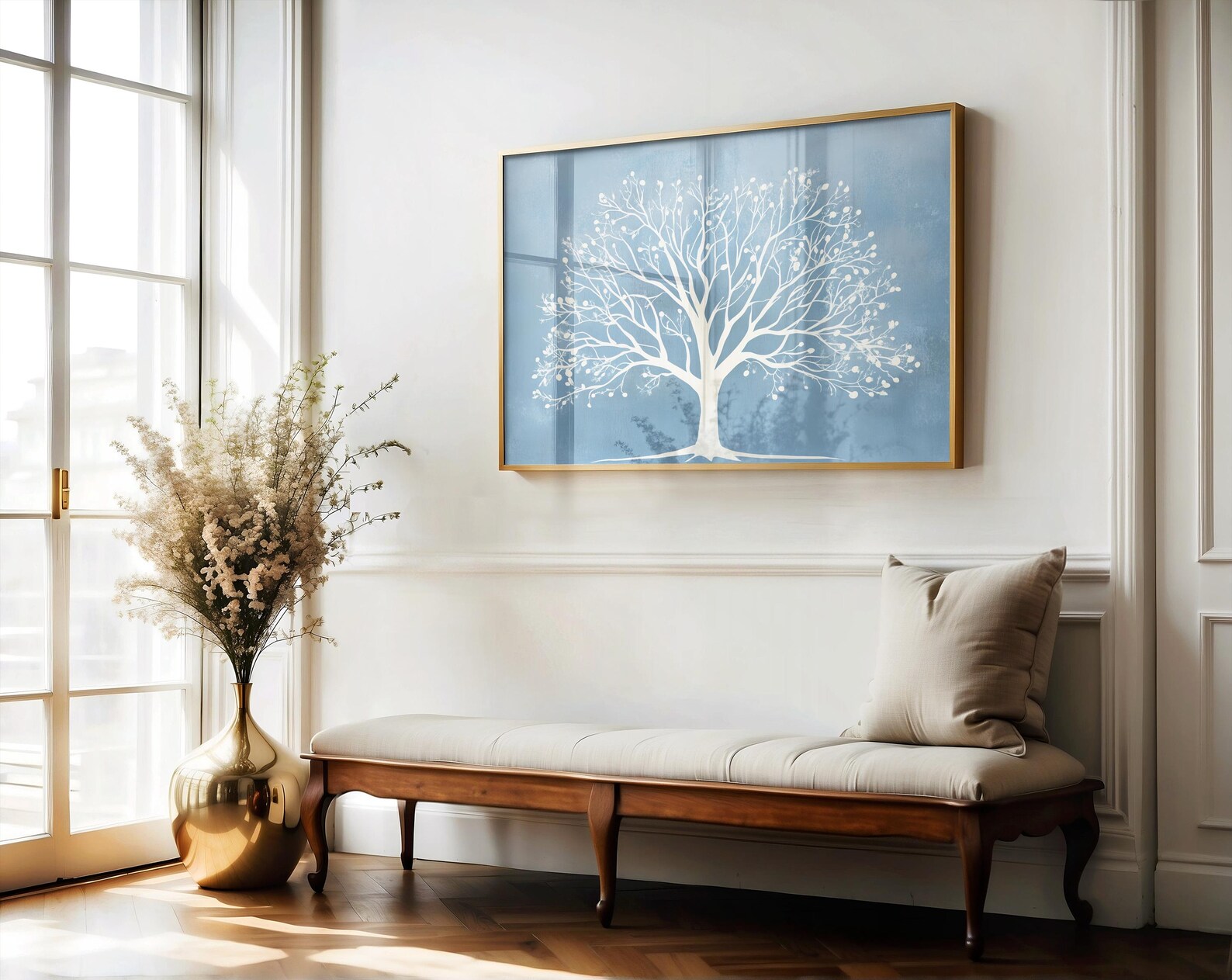 Winter Tree Art Print, Abstract Nature Paintings, Simple Bright Tree ...