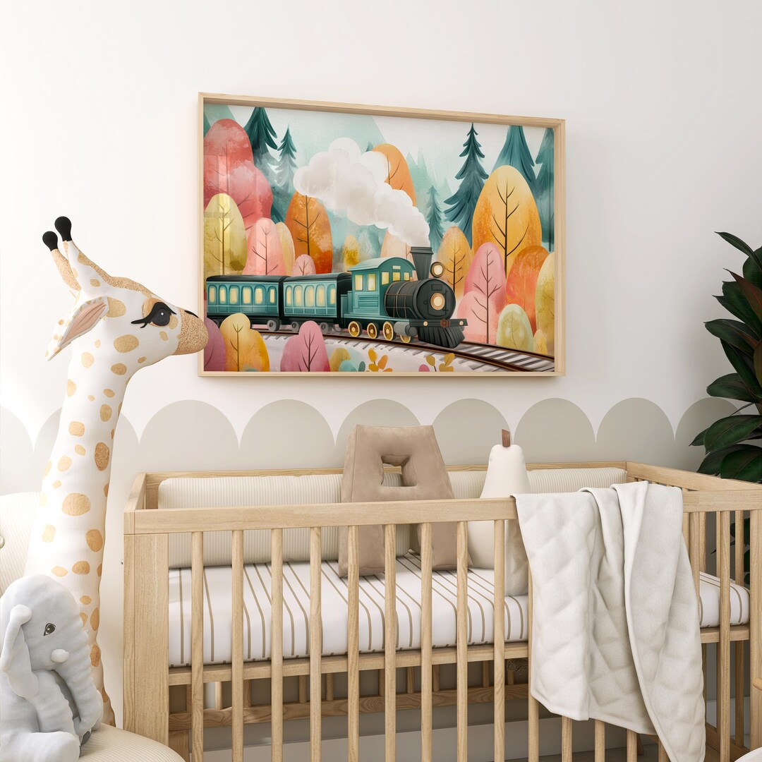 Pastel Train Nursery Art, Gender Neutral Decor (digital Download) - Etsy
