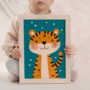 Nursery Tiger Wall Art, Cute Tiger Print, Colorful Tiger Printable ...