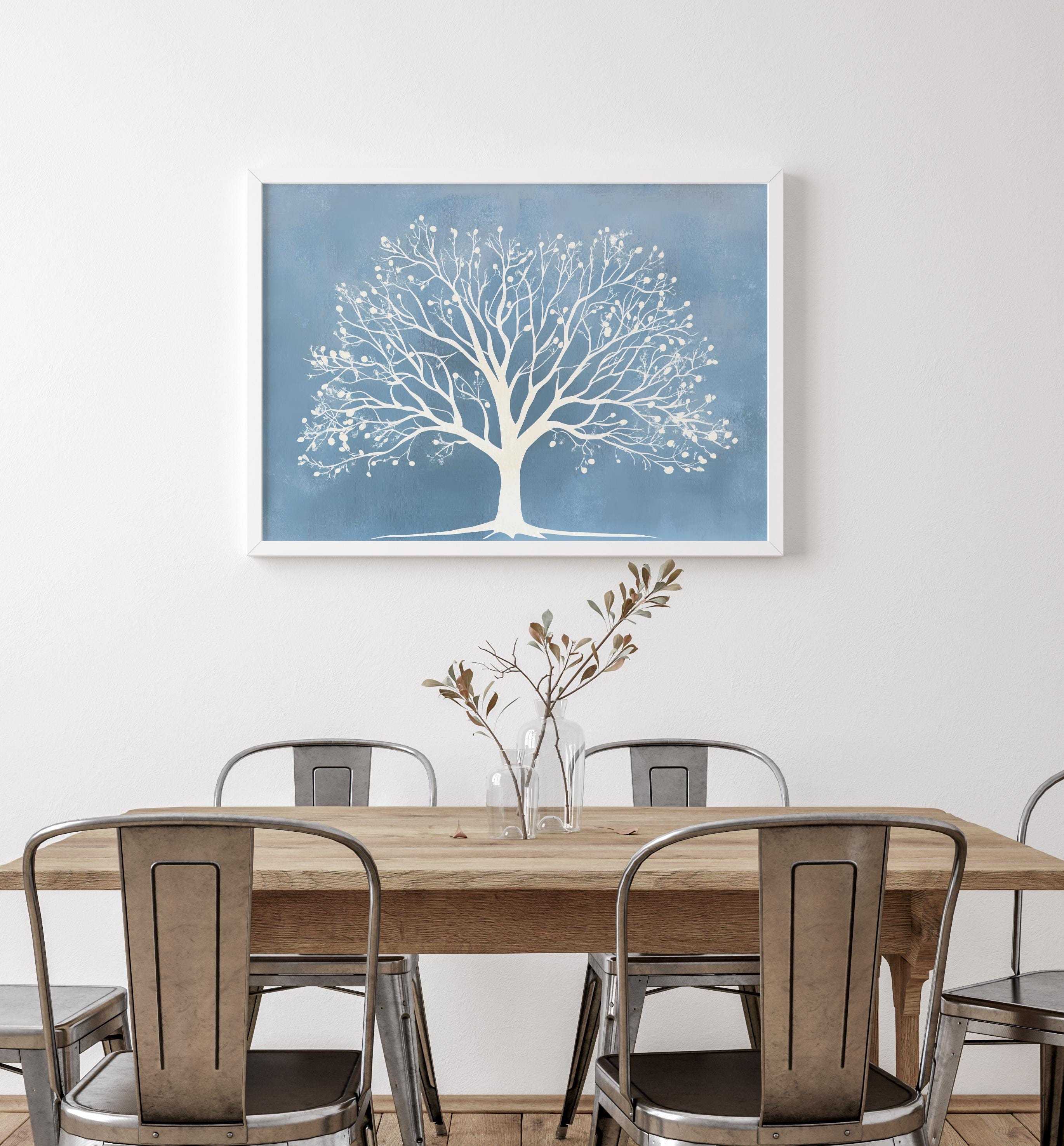 Blue Winter Tree Art Print, Abstract Nature Painting (digital Download ...