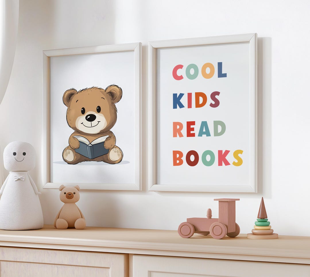 Cool Kids Read Books Print, Playroom Wall Decor, Homeschool Poster ...