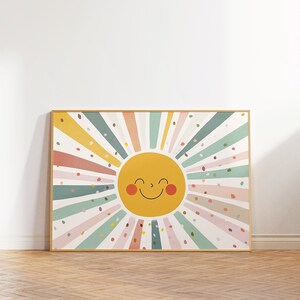 Happy Sun Nursery Print, Pastel Kids Room Decor (digital Download) - Etsy