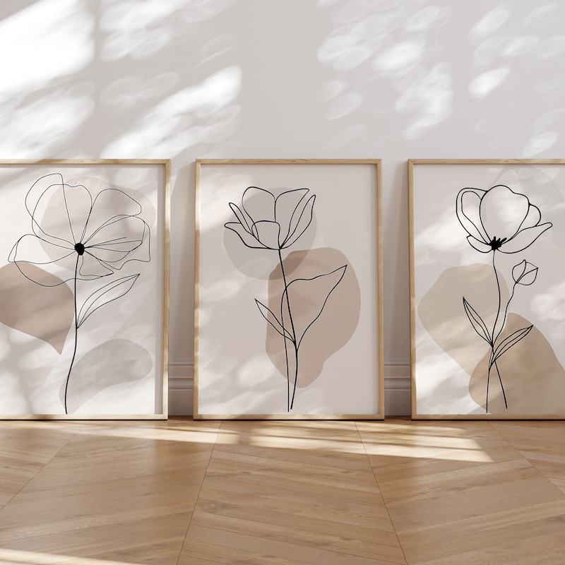 Flower Line Art Print - Etsy