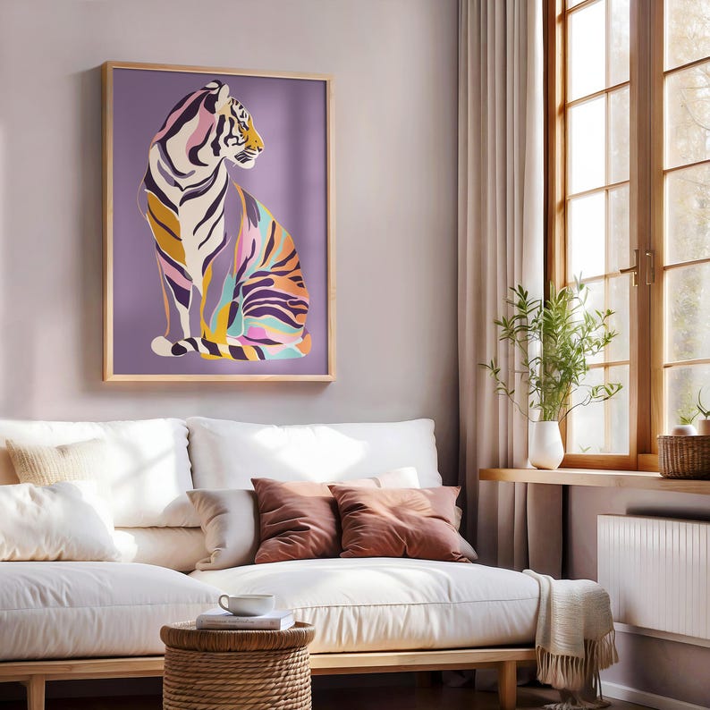 Abstract Tiger Art Print, Colorful Big Cat Poster (digital Download) - Etsy