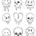 Melty Smiley Face and Skull Pack Eps, Melted Faces Svg Sticker Pack ...