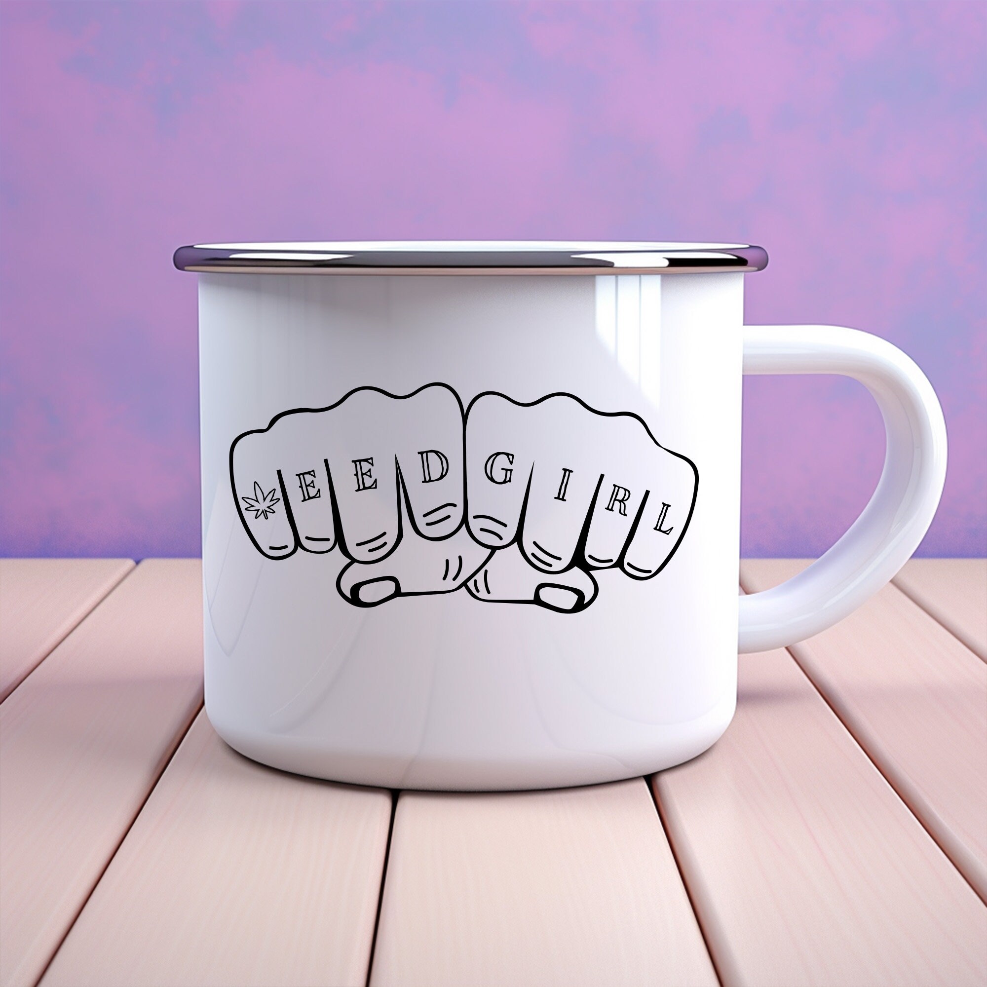 Weed Girl Tatted Knuckles Svg, 4/20 Printable Art Eps, Cannabis Loving ...