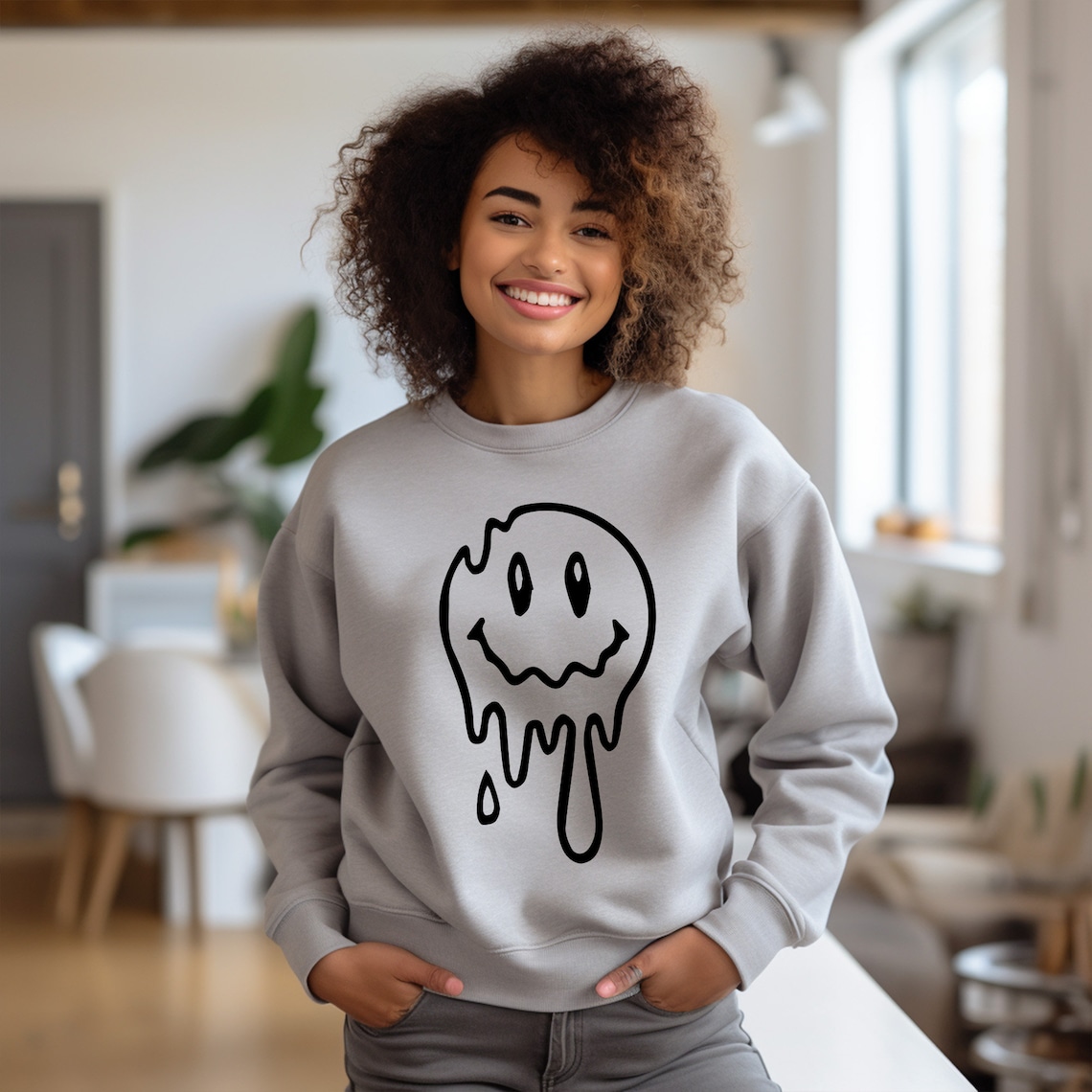 Melty Smiley Face and Skull Pack Eps, Melted Faces Svg Sticker Pack ...