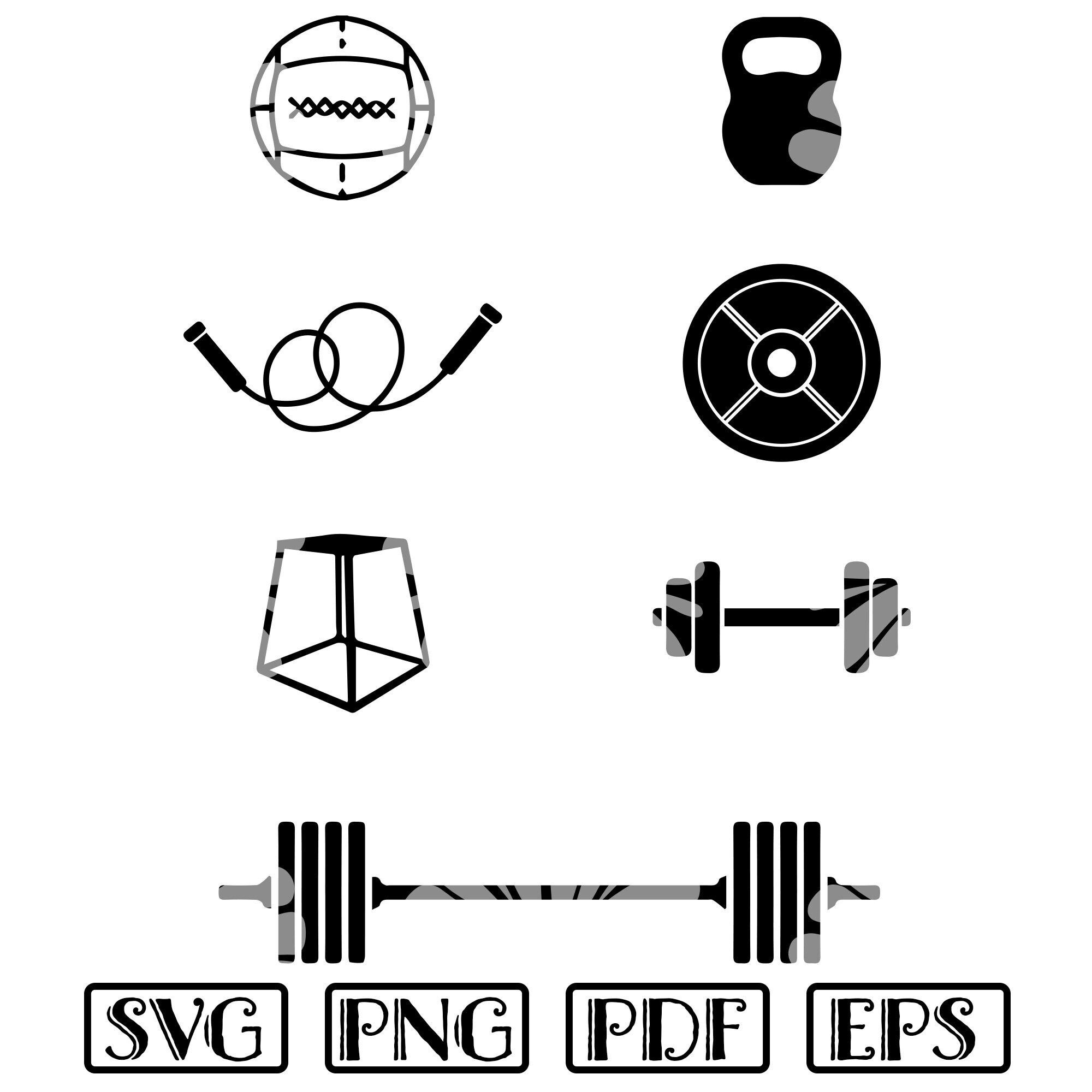 Fitness Equipment Svg, Simple Fitness Vector Pack, Fitness Icon Png ...